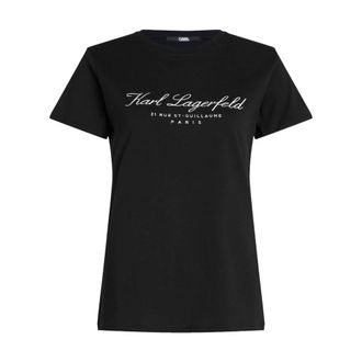 Karl Lagerfeld Hotel Karl T-Shirt - - Tops - Damen - Schwarzk - L