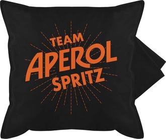 Shirtracer Kissenbezug - Karneval & Fasching - Kissen - Team Aperol Spritz JGA I Mädelsabend Spritztour Aperol Geschenk - 50 x 50 cm - Schwarz - karnevalskissen 