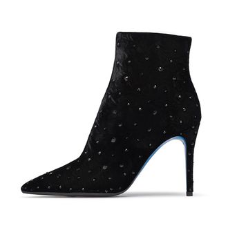 Loriblu Kristallverzierte Samt-Ankle-Boots - - Shoes - Damen - Schwarzk - 36 EU