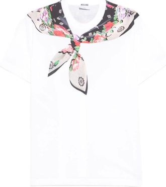 Moschino Femme, Tops, Blanc, Taille: 42 FR T-Shirt en jersey imprim&eacute;
