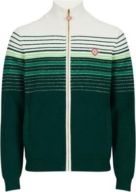Casablanca Gilet zipp&eacute; en jacquard de coton m&eacute;lang&eacute;