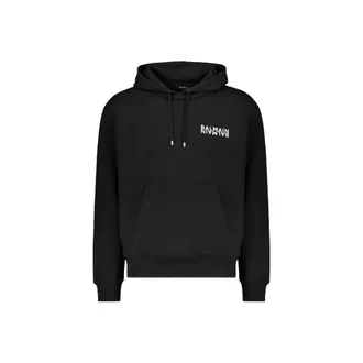 Balmain Logo-Print Cotton Hoodie - Black