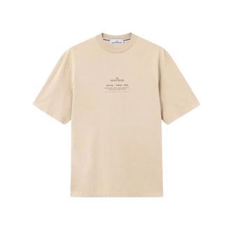 Stone Island Homme, Tops, Beige, Taille: XL Stone Print T-Shirt