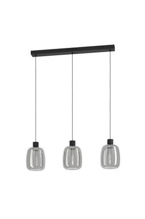 Eglo connect.z Smart-Home LED Pendelleuchte Molochio-Z, H&auml;ngelampe 3-flammig aus schwarzem Metall und Rauchglas, ZigBee, App und Sprachsteuerung Alexa, war