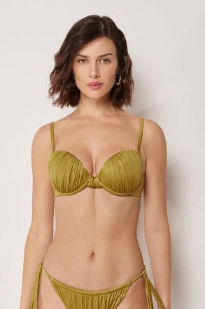 Calzedonia Gepolstertes Push-up-bikini-top Shiny Satin Gelb