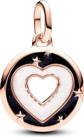 Pandora ME Herzen Medaillon-Charm aus Sterling Silber mit 14 Karat vergoldeter Metalllegierung, Kompatibel ME und Moments Armbändern, 783080C01