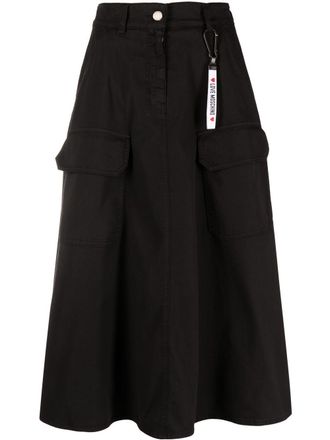 Love Moschino jupe &eacute;vas&eacute;e &agrave; taille haute - Noir