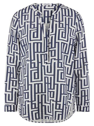 Peter Hahn Bluse V-&Ouml;ffnung Peter Hahn blau