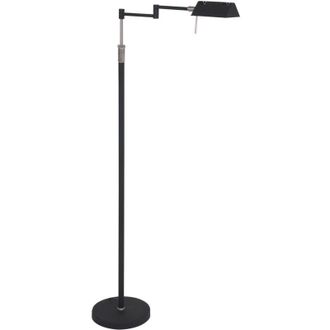 Steinhauer Sienna Karl Lampadaire Int&eacute;gr&eacute; LED Noir Mat, Acier, Verre Mat