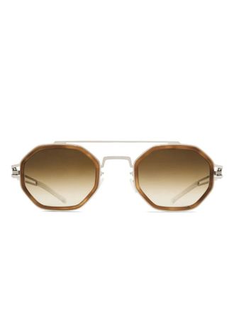 Mykita Sonnenbrille mit geometrischem Gestell - Silber