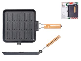 hOme Home 2600 Grillpfanne, Gusseisen, Schwarz