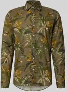 Mc Neal Regular Fit Freizeithemd aus Leinen-Baumwoll-Mix mit Kentkragen