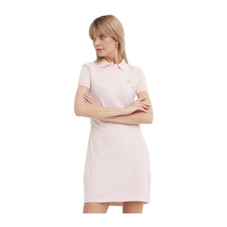 Lacoste Slim Fit Stretch Piqu&eacute; Polo Kleid - - Dresses - Damen - Rosa - L