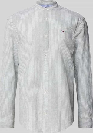 Tommy Jeans Regular Fit Freizeithemd aus Baumwoll-Leinen-Mix