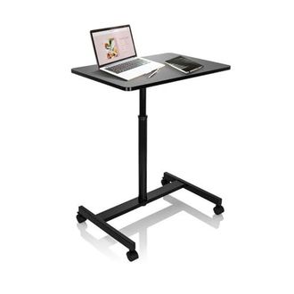 hjh OFFICE 802111 Stehtisch Laptop Stand VM-SU 70x48 cm Schwarz Laptopständer Arbeitstisch höhenverstellbar bis 114 cm