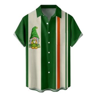 Generic T-shirt pour homme avec un motif heureux Jour sacr&eacute; imprim&eacute; en 3D d&eacute;contract&eacute; et Lapel Chemise &agrave; manches courtes Manteau Veste Hommes Hauts Veste de s