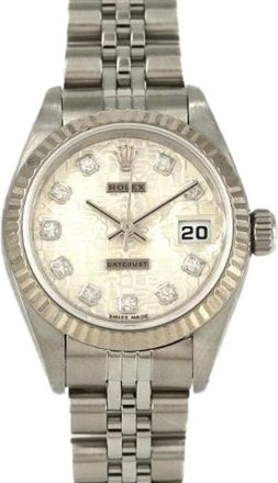 Rolex Montre Pre-owned Datejust en acier inoxydable et or blanc 79174G - Femme - Pre-owned - Blanc - Taille: ONE Size