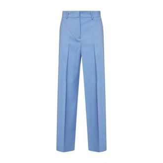 Max Mara Femme, Pantalons, Bleu, Taille: 36 FR Pantalon palazzo en tissu de laine