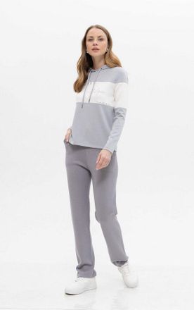 Passioni Kapuzenpullover mit Blockstreifen