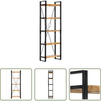 vidaXL &Eacute;tag&egrave;res en bois - Biblioth&egrave;que &agrave; 5 niveaux 60x30x180 cm Bois de manguier solide