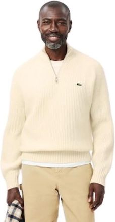 Lacoste Homme, Pulls, Beige, Taille: XL Pull &agrave; col roul&eacute; zipp&eacute;