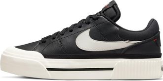 Nike Nike Damen Court Legacy Lift Sneaker, Black Sail White Team Orange, 37.5 EU