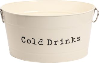 Harbour Housewares Großer Vintage-Getränkeeimer Aus Metall - Creme