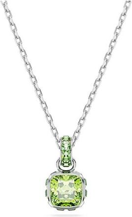 Swarovski Pendentif Birthstone, Taille Carré, Août, Vert, Métal rhodié