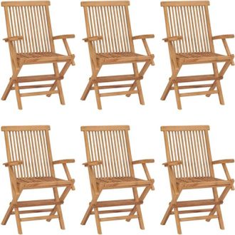 vidaXL Vidaxl - Chaises pliables de jardin lot de 6 Bois de teck solide