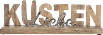 Brandsseller Deko-Schriftzug Küsten Liebe ca. 38x12x8cm auf Mangoholz-Sockel/Aluminium