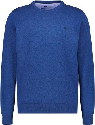 Fynch-Hatton Fynch-Hatton Herren Pullover blau Baumwolle unifarben