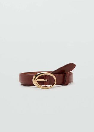 Mango Ceinture boucle ovale marron - Femme - XL - MANGO