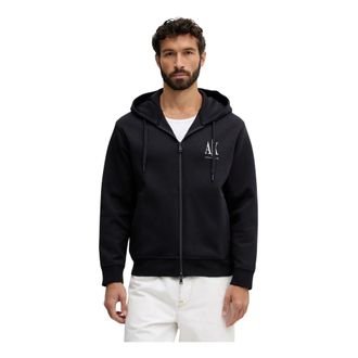 A|X Armani Exchange Kapuzenpullover mit durchgehendem Rei&szlig;verschluss aus Bondi-Stretch-Baumwolle mit Logo Icon - - Sweatshirts & Hoodies - Herren - Blau - XL