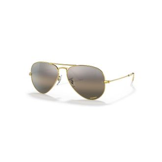 Ray-Ban Aviator Polarized+ Lenses Sonnenbrillen Gold Fassung Grau Glas Polarisiert 55-14