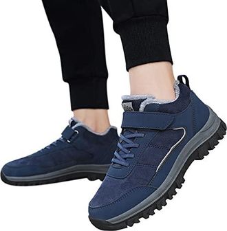 Generic Chaussures d&eacute;contract&eacute;es pour homme avec doublure en polaire - Antid&eacute;rapantes - Pour la marche et le trekking - Chaussures dext&eacute;rieur &agrave; lacets pour te