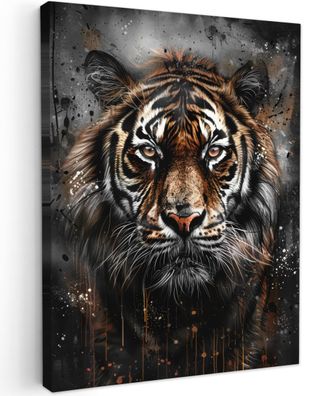 MuchoWow &copy; Wandbilder 30x40 cm Schlafzimmer Home Deko Wohnung Bild Wohnzimmer Fotoleinwand Wand Bilder Leinwand Wall Decor Tiger - Tiere - Portr&auml;t - Luxus - Sc