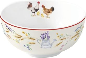 Easy Life Dessertschale Country Life Bauernhof D. 12cm weiß bunt Porzellan