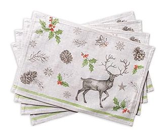 Maison d'Hermine Christmas Dew Lot de 4 Sets de Table 100% Coton pour Table &agrave; Manger, Cuisine, Mariage, Usage Quotidien, d&icirc;ners, f&ecirc;tes de Thanksgiving (33cm x 48cm)