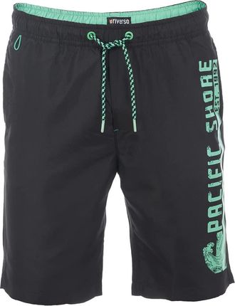 Riverso Badehose Herren Regular Fit RIVJannik Badeshorts Sporthose Schwimmhose Shorts Kurze Hosen Print Elastischer Bund Schwarz 3XL, Größe:3XL, Farbe:Black -