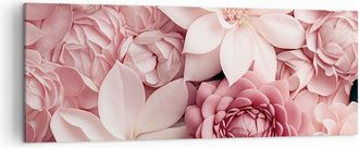 Arttor Panorama Bilder auf Leinwand Blumen Pastell Hell Leinwandbild 140x50cm Wandbilder Dekoration Wohnzimmer Schlafzimmer Küche Groß XXL Wanddeko Bild Wand