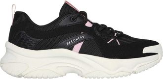 Skechers Sneaker f&uuml;r Damen, Wildleder-Besatz (Schwarz/Pink)