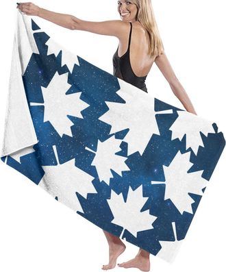 IUBBKI Canada Maple Leaf Strandtuch, weiche Mikrofaser, saugf&auml;higes Strandbadetuch, Erwachsene, Unisex, Kinder, Handtuchdecke, 32 x 52 Zoll