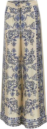 Liu Jo Femme, Pantalons, Multicolore, Taille: 36 FR Pantalon &agrave; imprim&eacute; foulard