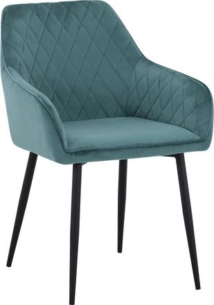 Novel Armlehnstuhl, Schwarz, Jadegr&uuml;n, Metall, Textil, Rundrohr, 56x82.5x61.5 cm, Stoffauswahl, Esszimmer, St&uuml;hle, Esszimmerst&uuml;hle, Armlehnenst&uuml;hle