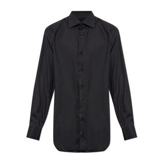 Brioni Cotton Shirt - - Shirts - Herren - Schwarzk - XL