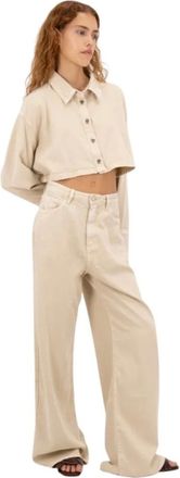 Icon Denim Los Angeles Femme, Jeans, Beige, Taille: W28 Debby Wide Leg Jeans