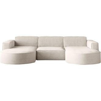 KAISER Ecksofa Designer modena u studio stoff Dicker cord Poso Beige