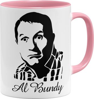 OM3 kultige Schuhverkäufer Kaffee-Tasse mit Gesichtsausdruck - Kultmotiv - Keramik Becher - 11oz 325ml - Beidseitig Bedruckt - Rosa