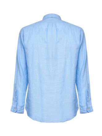 Polo Ralph Lauren Mens Linen Shirt Austin Blue Light