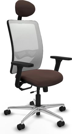 Piqueras y Crespo B&uuml;rostuhl Zulema mit 3D-Armen, h&ouml;henverstellbarer Lendenwirbelst&uuml;tze und festem Kopfteil, ausgestattet mit Syncro/Traslack und Schneideschaum, Wei&szlig;/Du